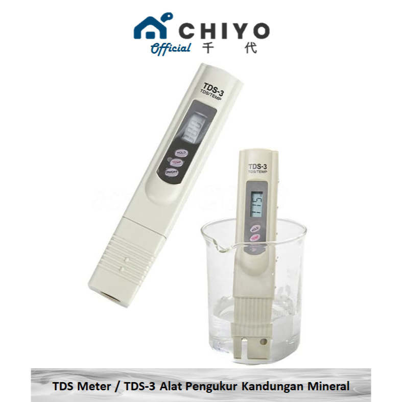 Jual CHIYO Living - TDS Meter / TDS-3 Alat Pengukur Kandungan Mineral Pada Air-Hidroponik ...