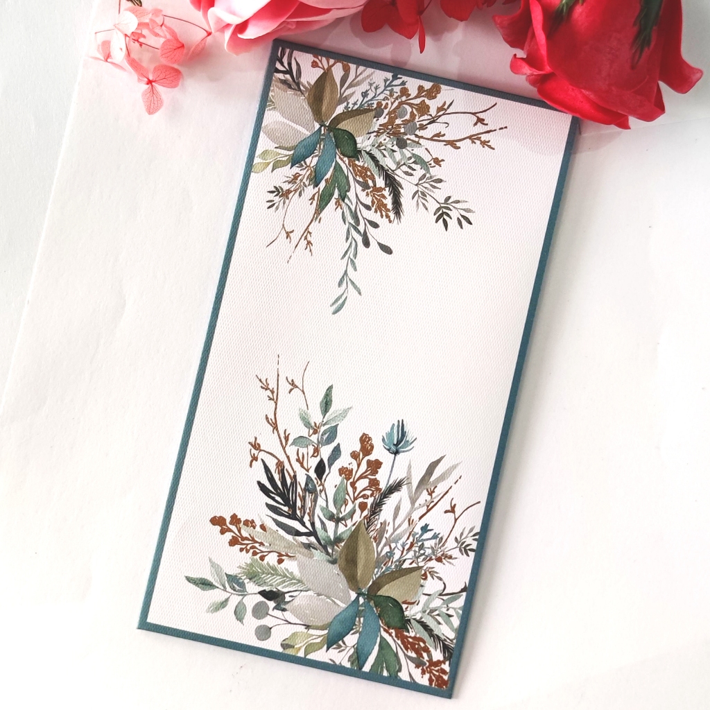 Jual Amplop Uang Angpao Premium Cyan Blue Flower | Amplop Panjang ...