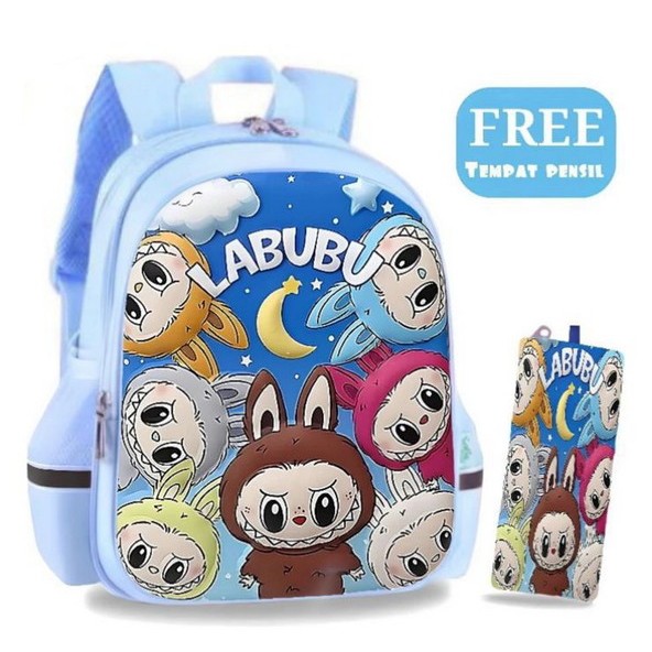 Jual BPT Tas Ransel Anak Perempuan Tas Sekolah Tk Sd Gambar Labubu Dan Gantungan Labubu Gratis ...