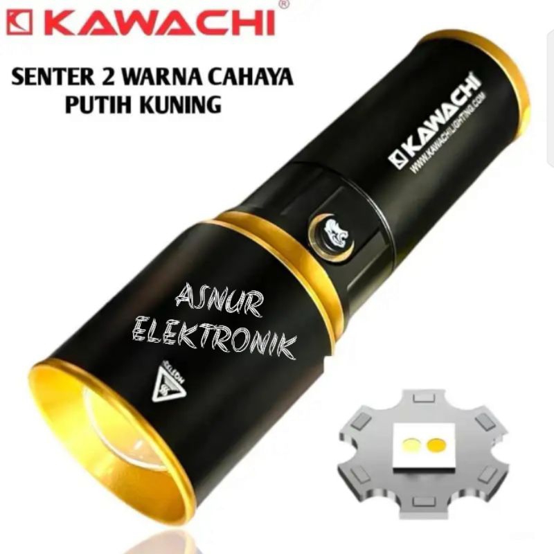 Jual Senter Cas LED Laser 2 Warna Cahaya Putih & Kuning Zoom In Out ...