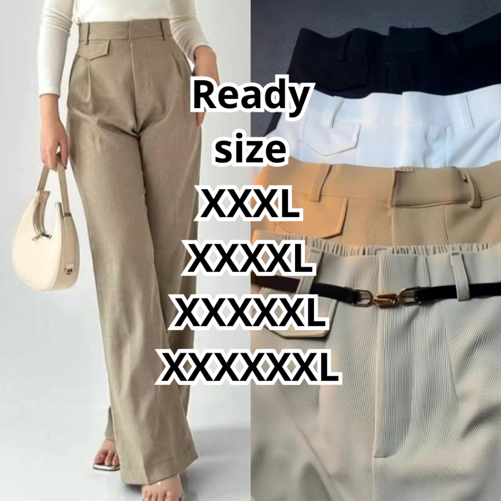 Jual ORO PANTS Celana Kulot Jumbo Highwaist Wanita Anti Kusut Knit ...