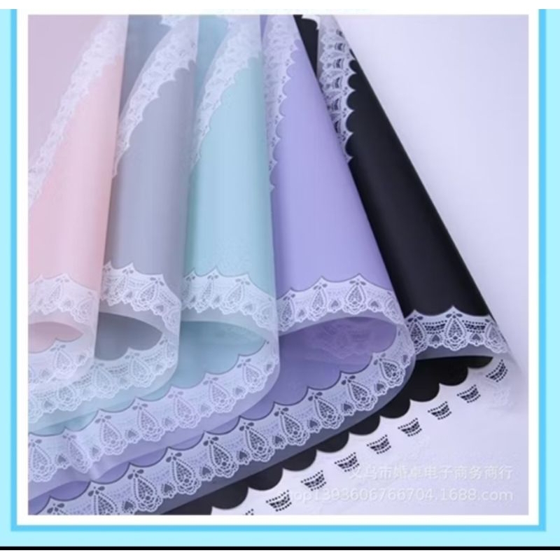 Jual Kertas Buket Bunga/Cellophane Motif Renda Lace Border | Shopee ...