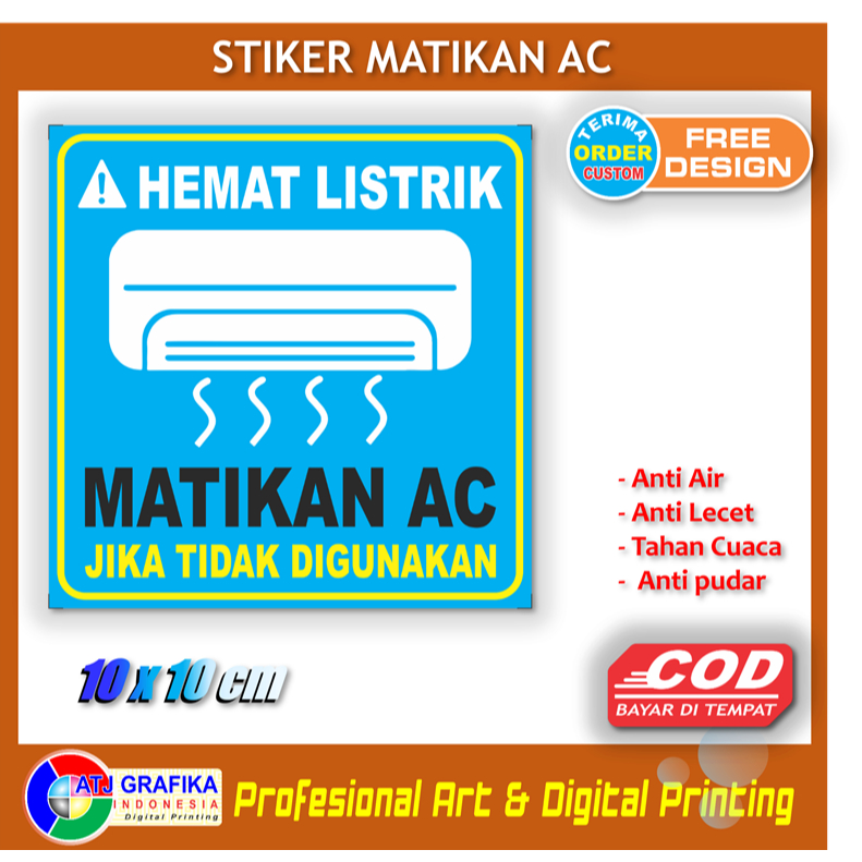 Jual Stiker matikan AC jika tidak digunakan hemat listrik anti boros ...