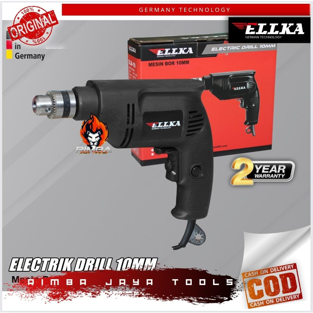 Jual ELLKA MESIN BOR LISTRIK BOLAK BALIK 10MM bor tangan 380W bor beton ...