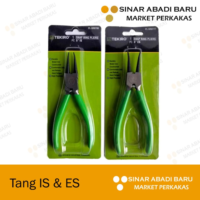 Jual Tang Snap Ring Tekiro 5 inch ES (External Straight) IS (Internal ...