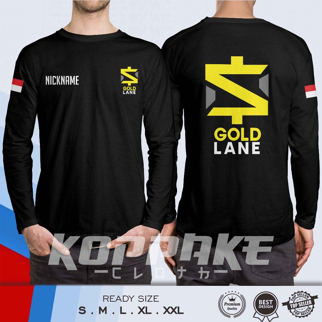 Jual Kaos Gold Lane Gratis Nickname Role Lengan Panjang Baju Game ...