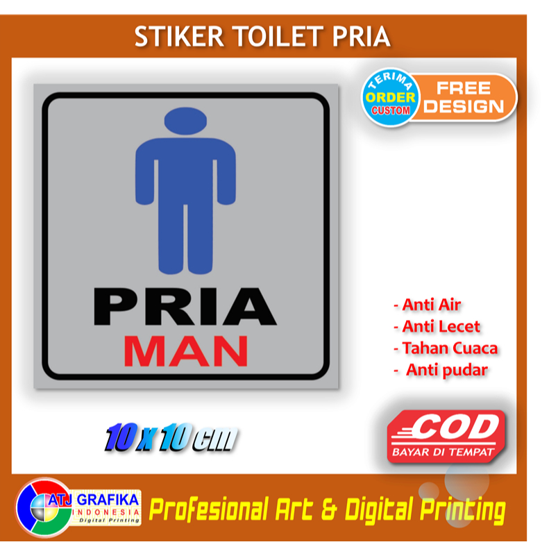 Jual Stiker kotak pria man laki laki sticker petunjuk penggunaan pintu ...