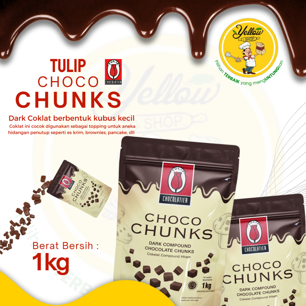 Jual TULIP CHOCO CHUNKS / DARK COKLAT BENTUK KUBUS KECIL | Shopee Indonesia