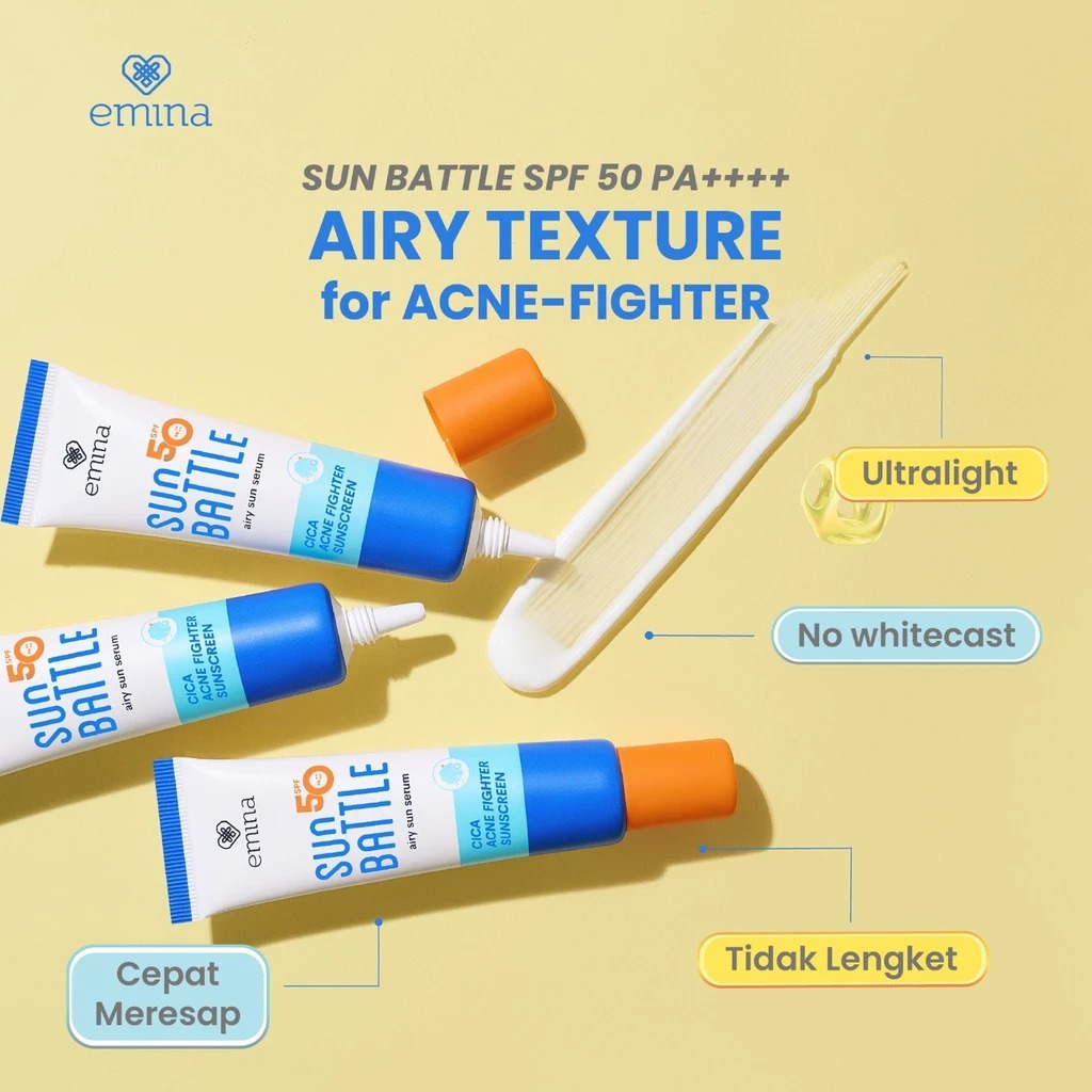 Jual EMINA SUNCREEN SUN BATTLE SPF 50 | EMINA CICA ACNE FIGHTER ...