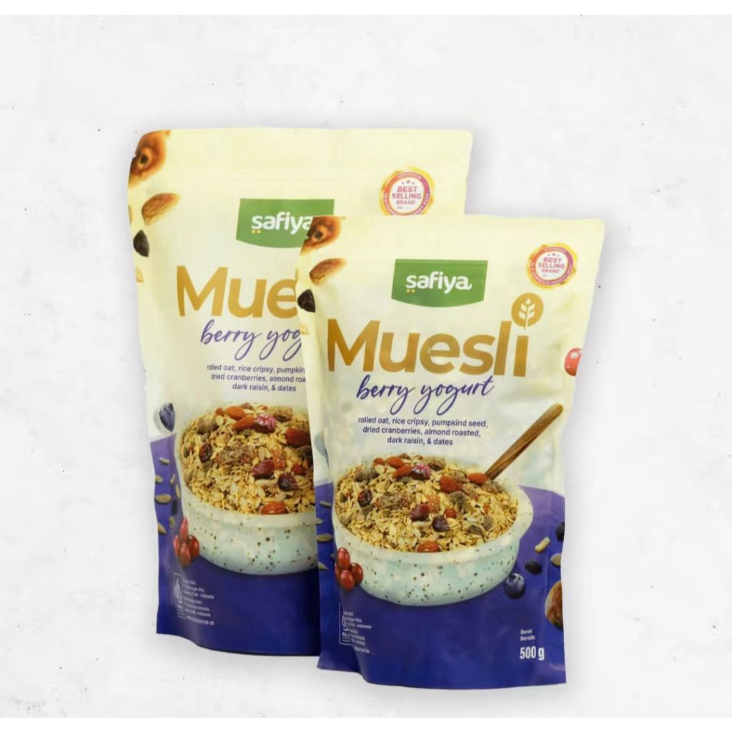 Jual Safiya Muesli Berry Yogurt 500GR (buah buahan kering, kacang ...