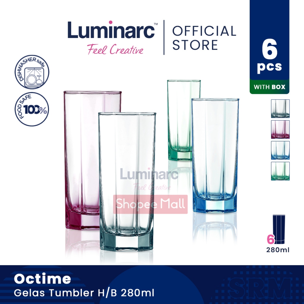 Jual LUMINARC Gelas Tumbler H/B Octime 280ml - 6pcs | Shopee Indonesia