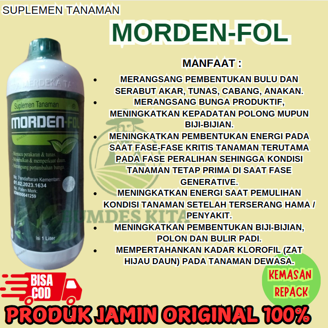 Jual MORDEN FOL 100 ML PUPUK CAIR SUPLEMEN TANAMAN KEMASAN REPACK ...