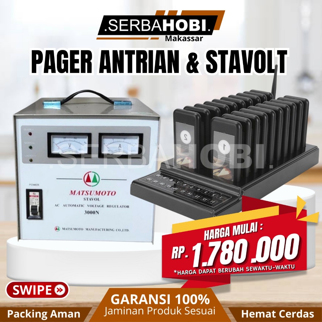Jual Mesin Antrian Pager Restoran Alarm Wireless Call Queue System ...