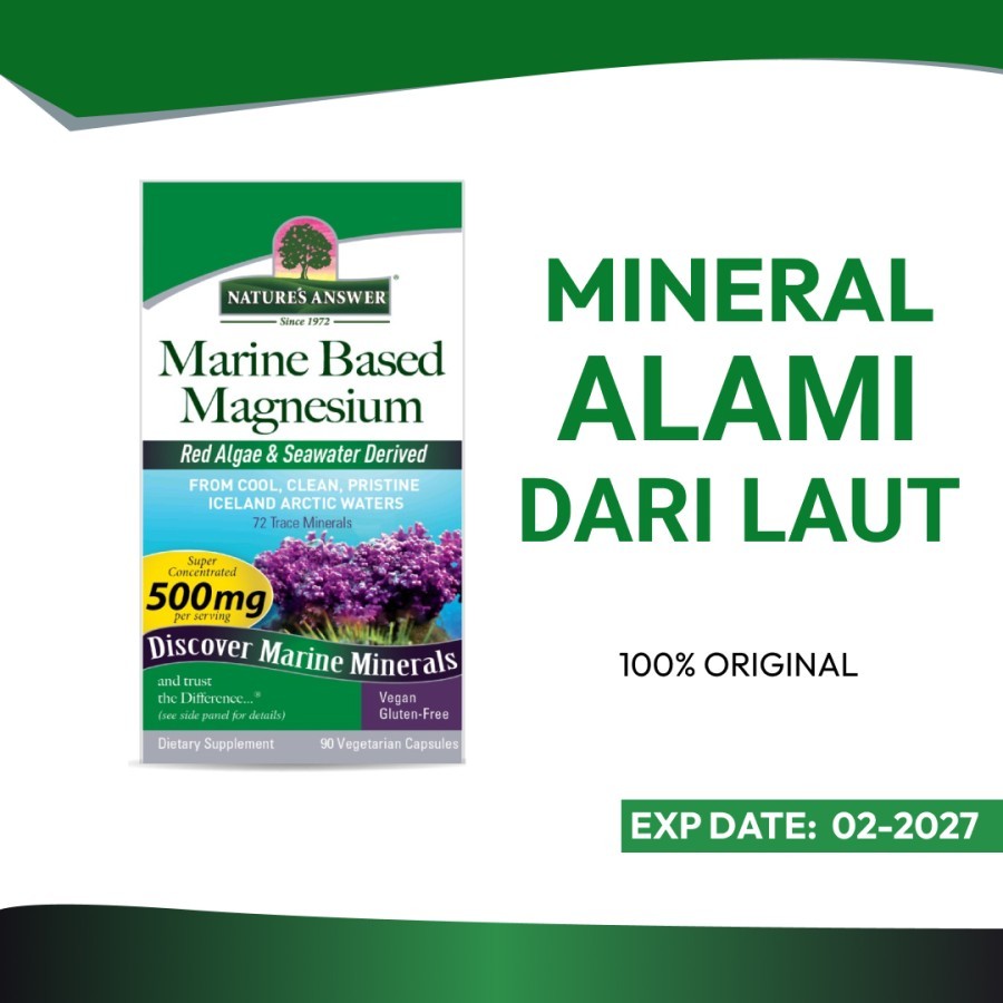 Jual Suplemen Vitamin Natures Answer Marine Based Magnesium 500mg 90 ...