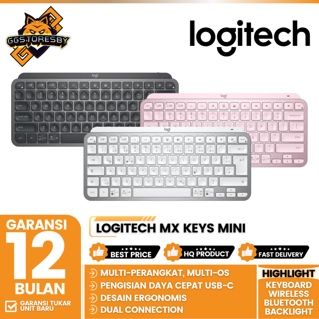 Jual Logitech Mx Keys Mini Keyboard Wireless Bluetooth Backlight ...