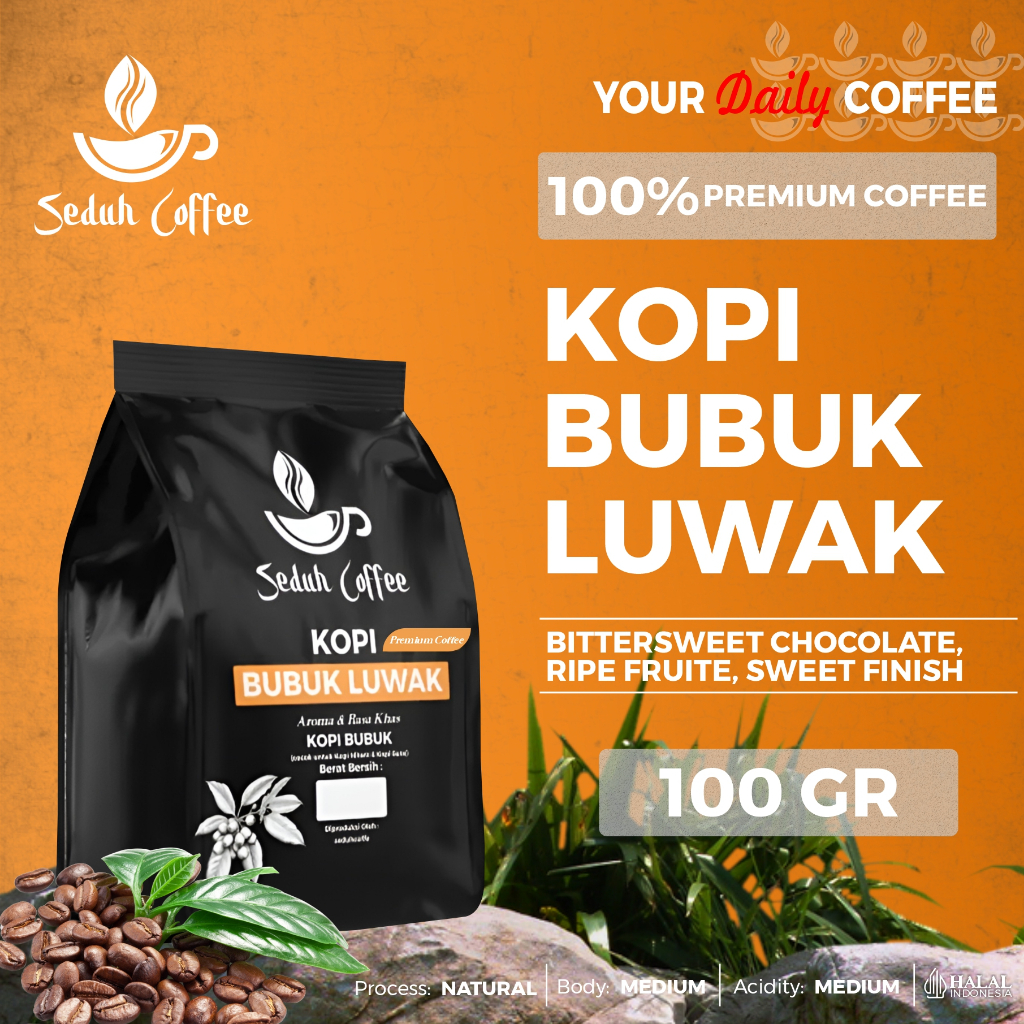 Jual SEDUH- Bubuk Kopi Bubuk Luwak Berat Bersih 100gr | Shopee Indonesia