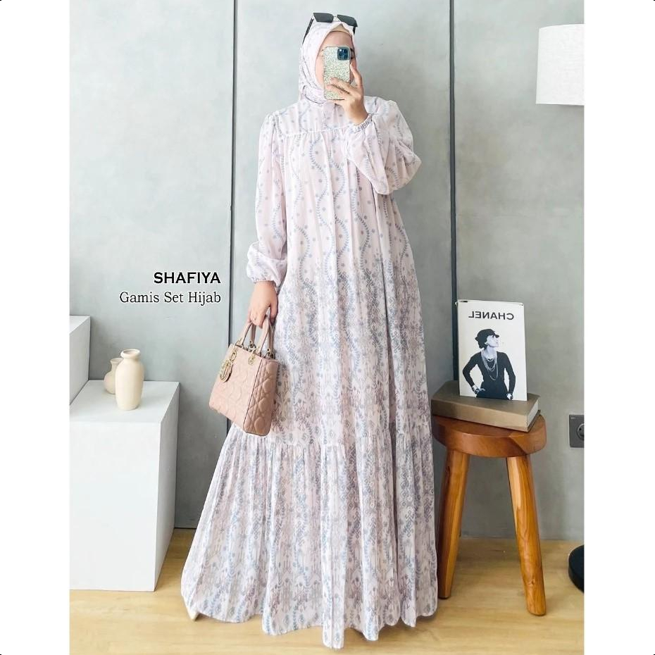Jual GDTima GAMIS SHAFIYA Gamis Muslim Set Hijab Model Kancing Terbaru ...