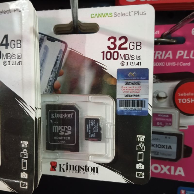 Jual MICROSD MICRO SD CARD KINGSTON TECHNOLOGY CANVAS SELECT PLUS 32 64 128 GB 100MB/s CLASS 10 ...