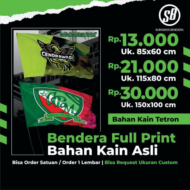 Jual PROMO CETAK BENDERA PRINTING / BENDERA KAIN BENDERA ORGANISASI ...