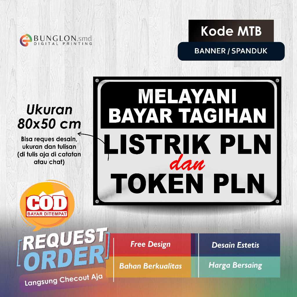 Jual SPNDUK BANNER MELAYANI TAGIHAN LISTRIK PLN DAN TAGIHAN PLN KODE ...