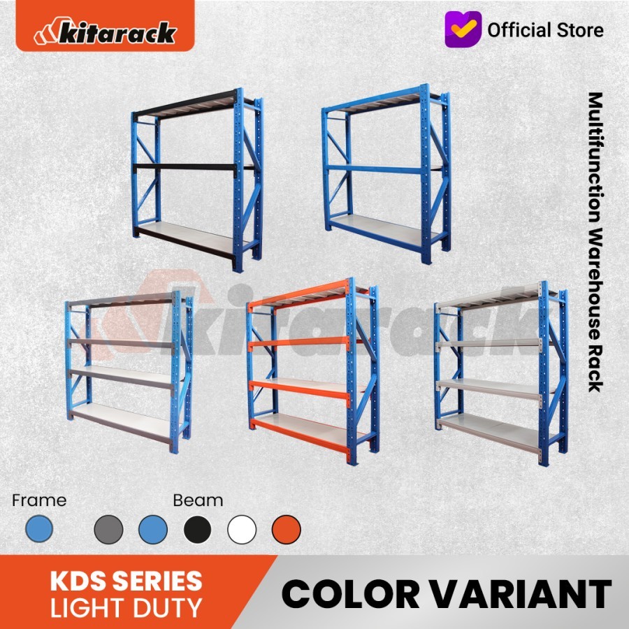 Jual KDS1520 Rack Gudang Besi 200KG Rak Gudang Light Duty Panjang 1.5M ...