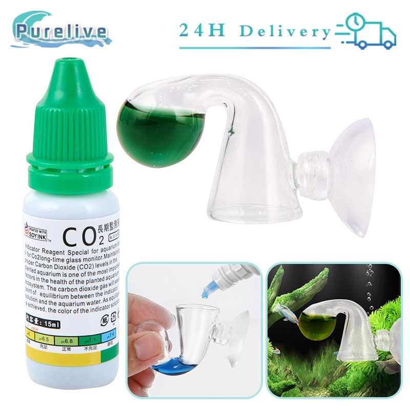 Jual CO2 Indikator Glass / CO2 Monitor Checker Liquid Drop Checker Test ...