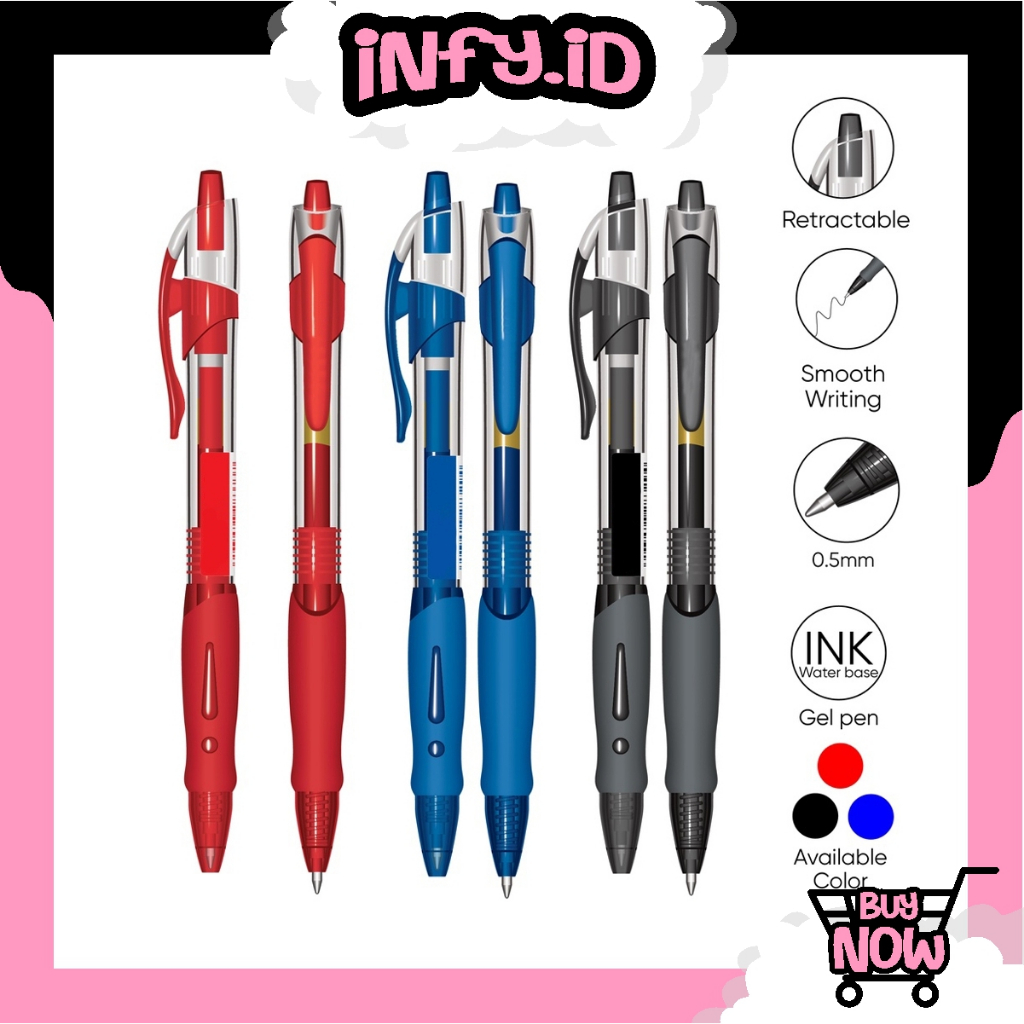 Jual INFY - Pulpen Gel Ink 0.5mm Standar Pulpen Alat Tulis Kantor ...