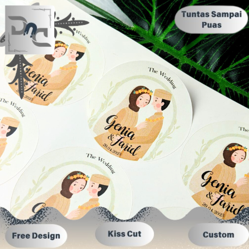 Jual 2-4 Stiker Wedding Souvenir Sticker Dnd Custom Ucapan Nikah Acara ...