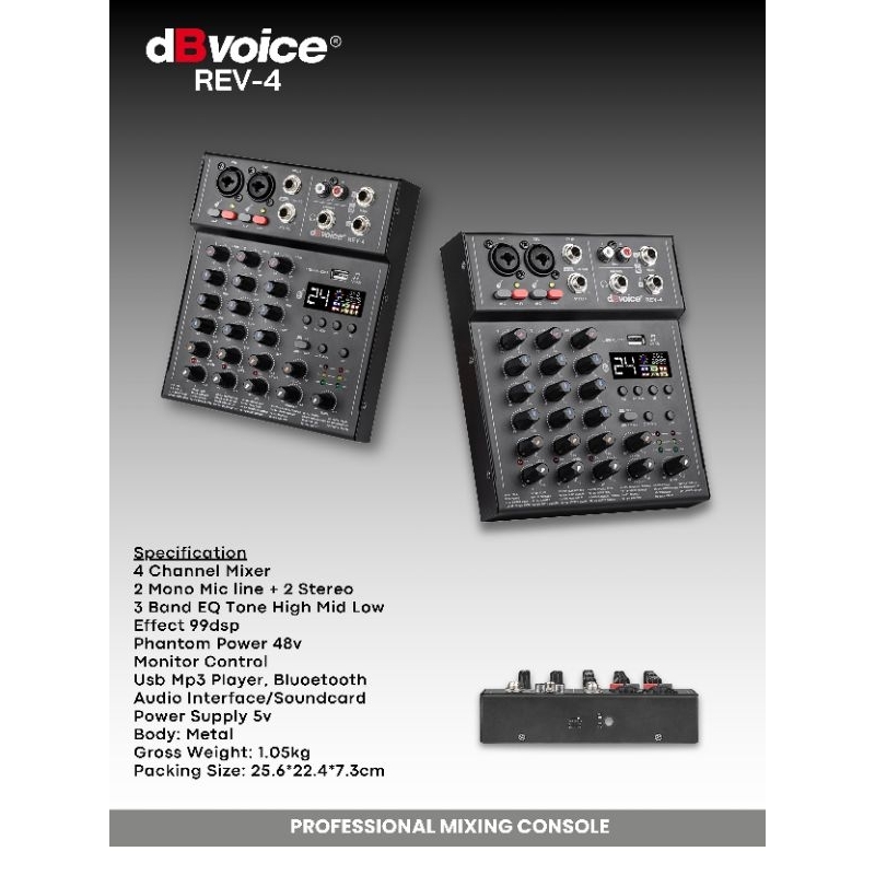 Jual Mixer 4 Channel DBVOICE REV4 Soundcard Mixer dBvoice Rev4 Original ...