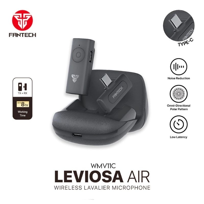 Jual FANTECH Leviosa Air WMV11C Single Microphone wireless Mic Clip on ...