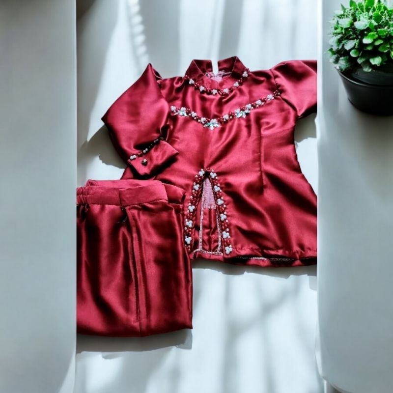 Jual one set elliza baju kurung melayu anak perempuan baju pesta desain ...