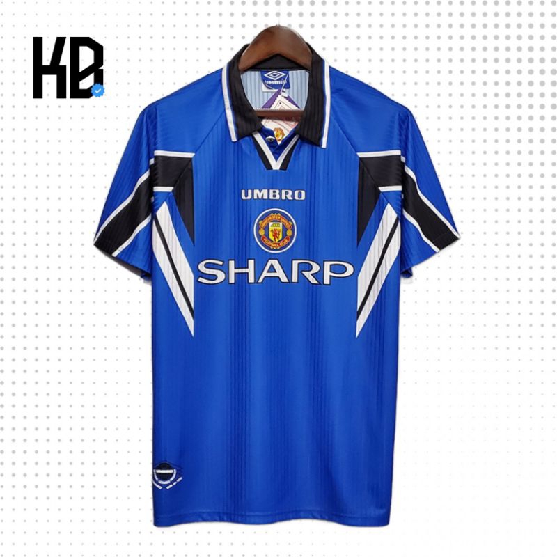 Jual Jersey Retro MU Third 1996/1997 Biru Classic Vintage | Shopee ...