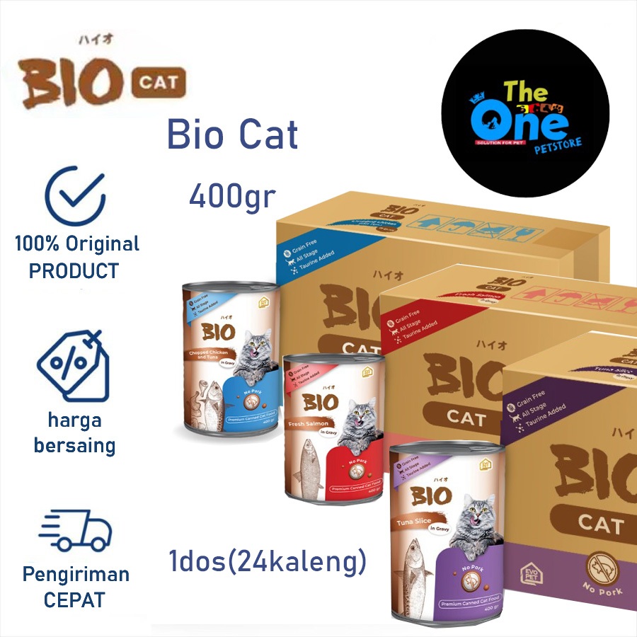 Jual BIO CAT KALENG WET FOOD 400GR PAKET 1 DUS | Shopee Indonesia