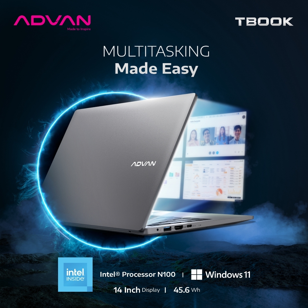 Jual ADVAN Laptop TBook Celeron N100 Intel N100 4Gb/128GB 14" HD Free ...