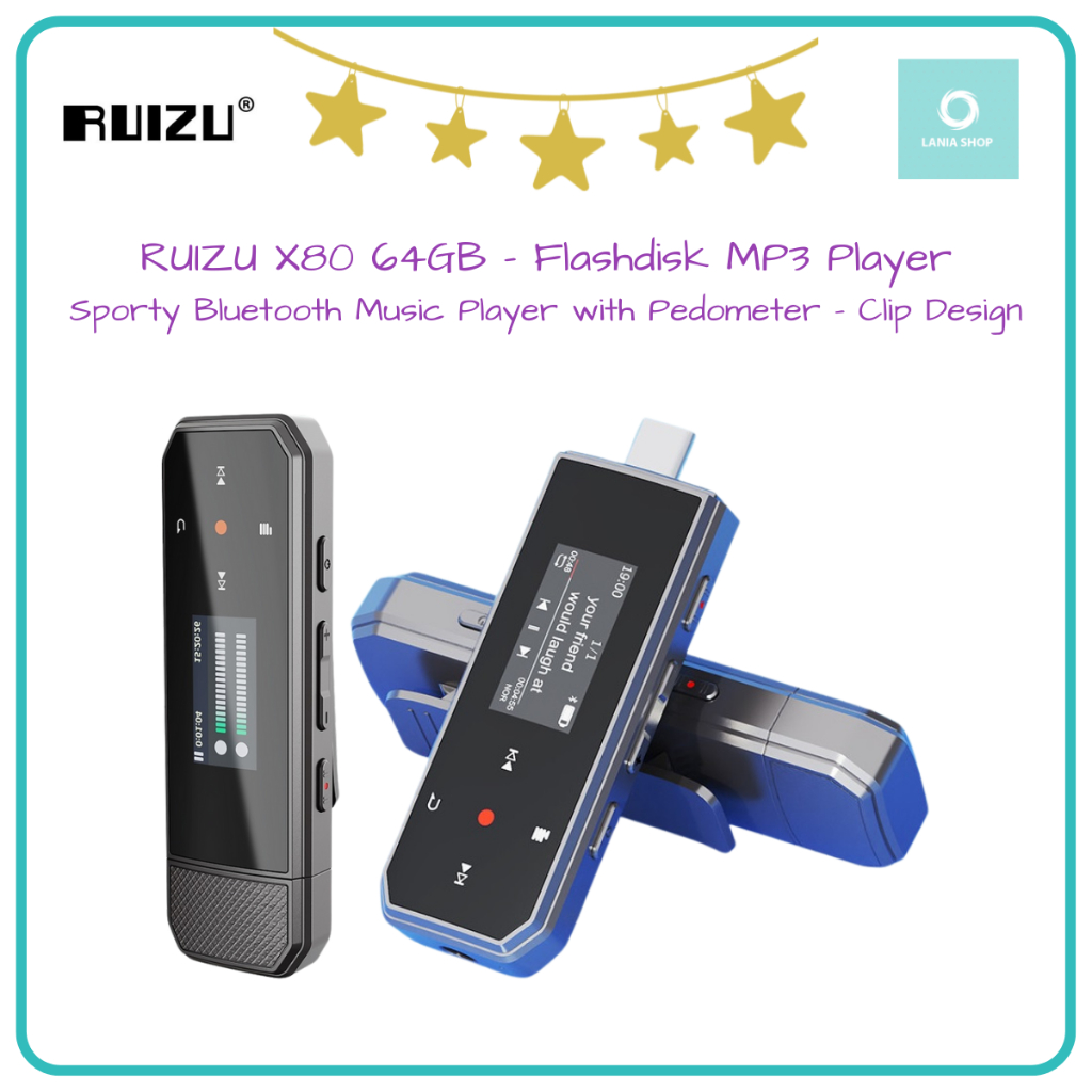 Jual RUIZU X80 64GB - Flashdisk MP3 Player - Sporty Bluetooth Music ...