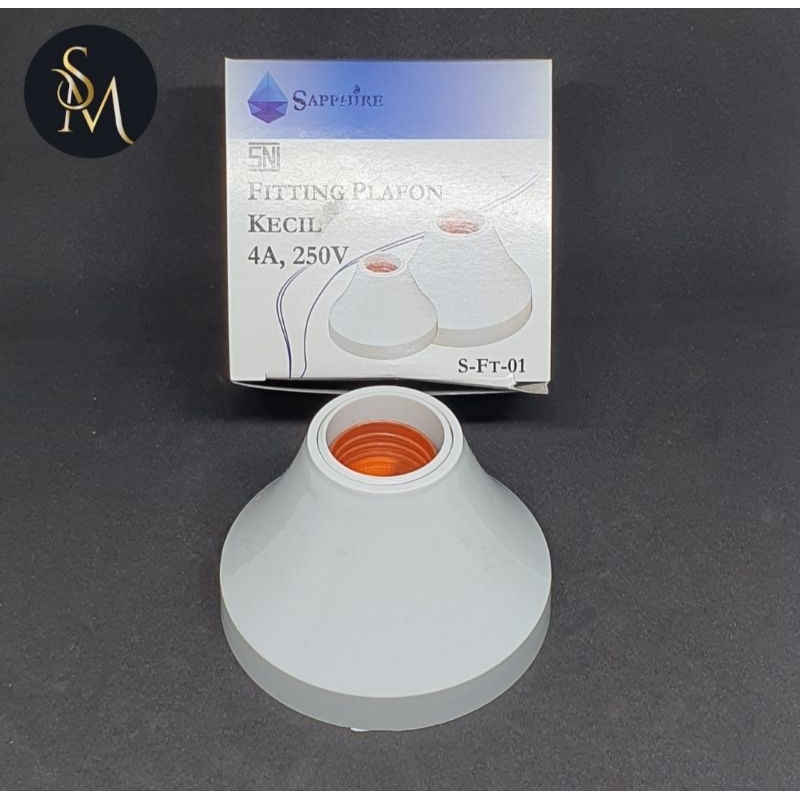 Jual Fiting Lampu Fitting Plafon E27 Putih Polos Sapphire S-FT-01 ...