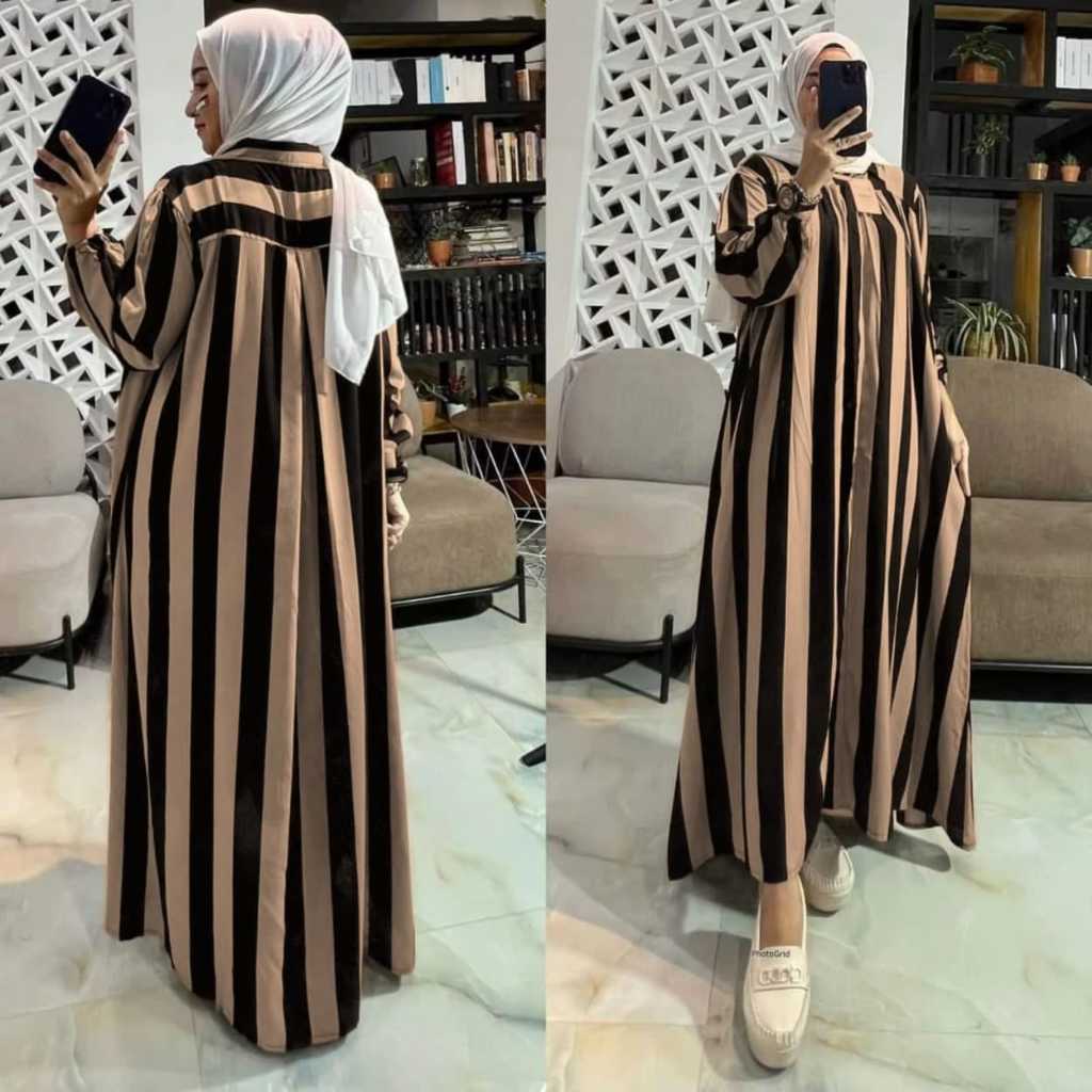 Jual ( GRATIS ONGKIR ) GAMIS SALUR JUMBO OVERSIZE TERBARU VIRAL MODEL SILANG GAMIS GARIS WANITA ...