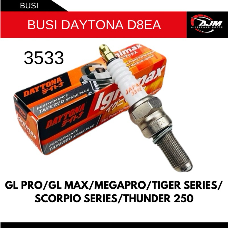 Jual BUSI DAYTONA D8EA GL PRO/GL MAX/MEGAPRO/TIGER SERIES/SCORPIO ...