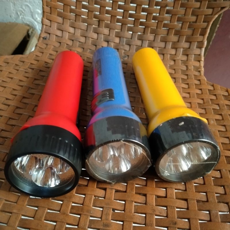 Jual senter 3 mata LED pakai batre | Shopee Indonesia