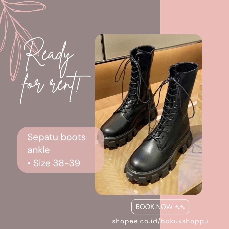 Jual SEWA / RENTAL SEPATU BOOTS ANKLE ZIPPER COSPLAY/ YEARBOOK ...