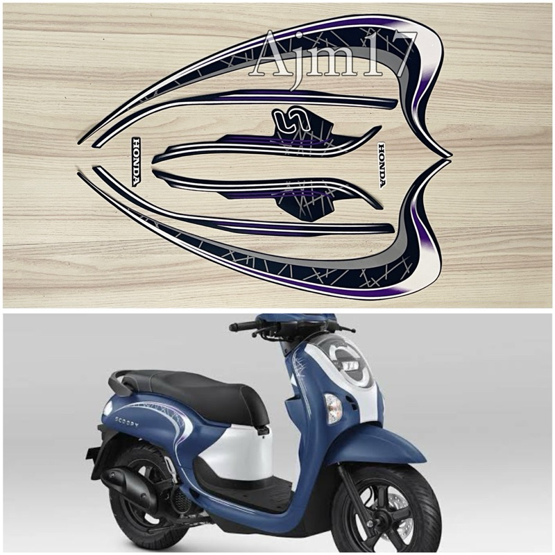 Jual STIKER STRIPING MOTOR SCOOPY 2025 BIRU FASHION BLUE | Shopee Indonesia