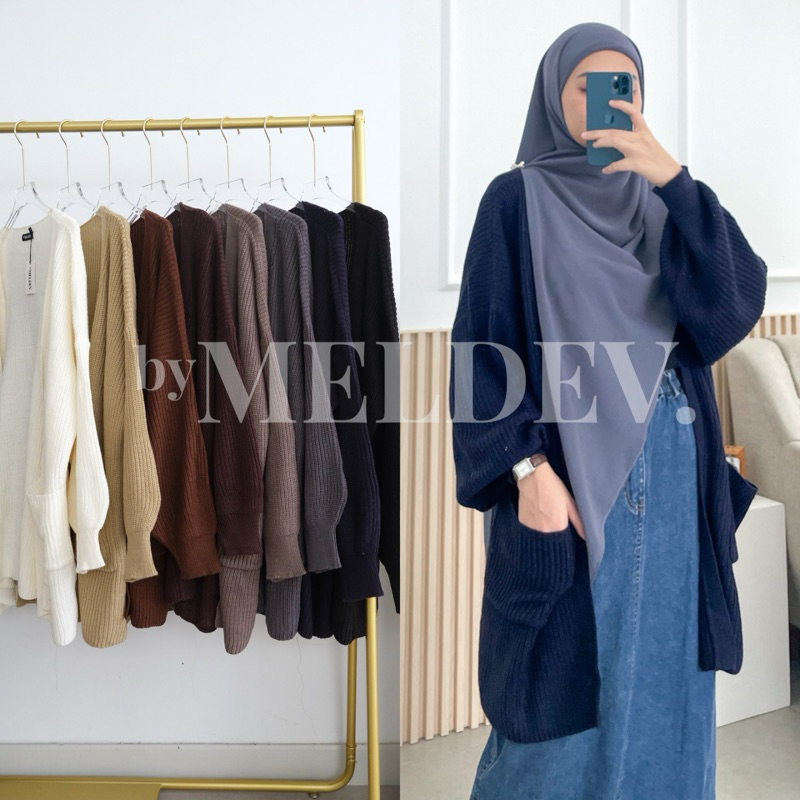 Jual Bymeldev Bubbly Knit Cardigan Outer Rajut Jumbo | Shopee Indonesia