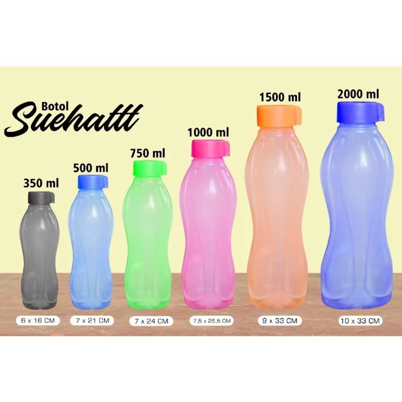 Jual BOTOL MINUM PLASTIK 2000ML / BOTOL PLASTIK WARNA TEBAL BOTOL ...