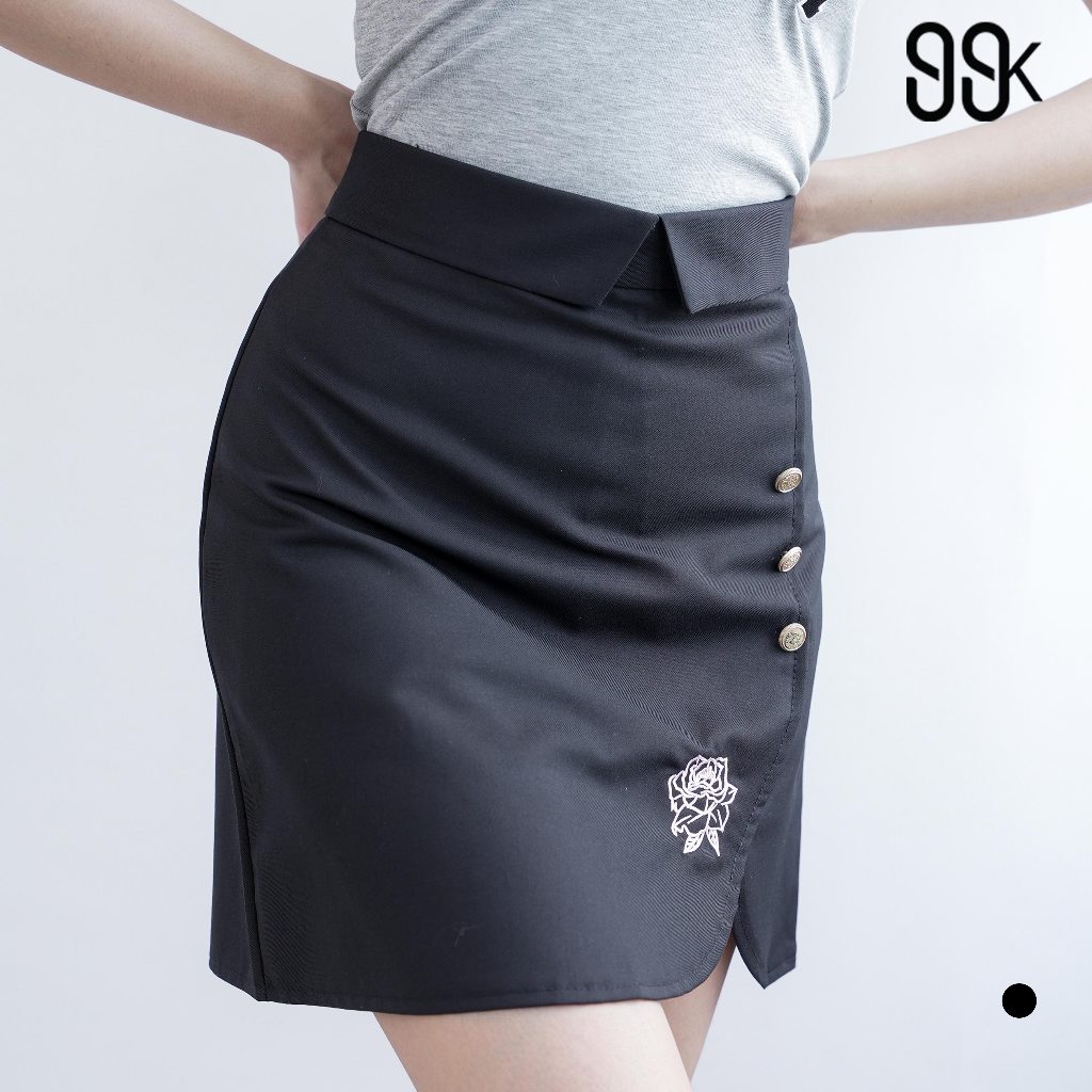 Jual 99kOUTLET Uniform Set Button Front Skirt With Side Split 2976 (S/M ...