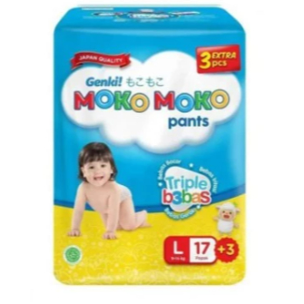 Jual Moko Moko Pants Popok Baby L 17+3pcs | Shopee Indonesia