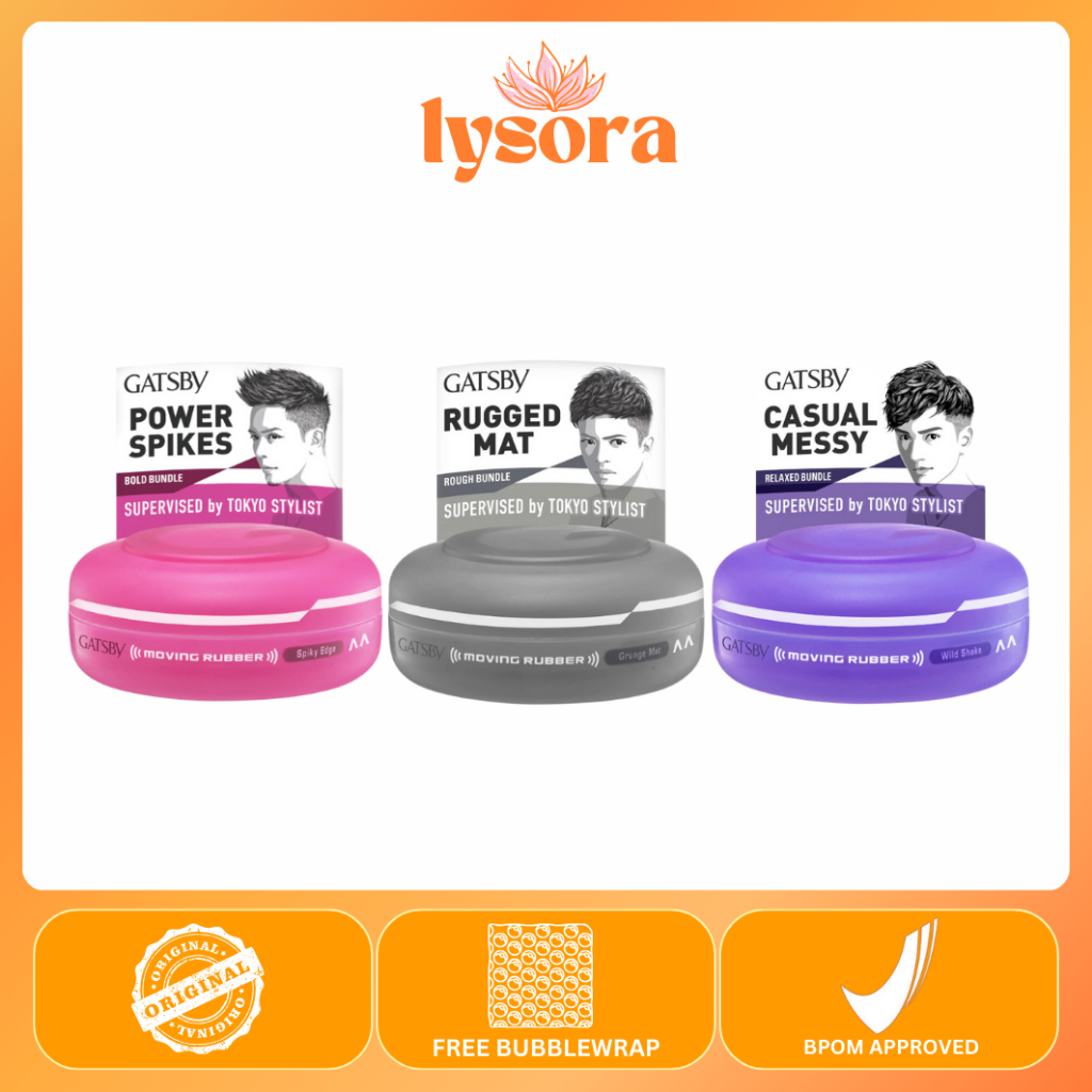 Jual GATSBY - Moving Rubber Pomade 80 gr | Spiky Edge | Casual Messy ...