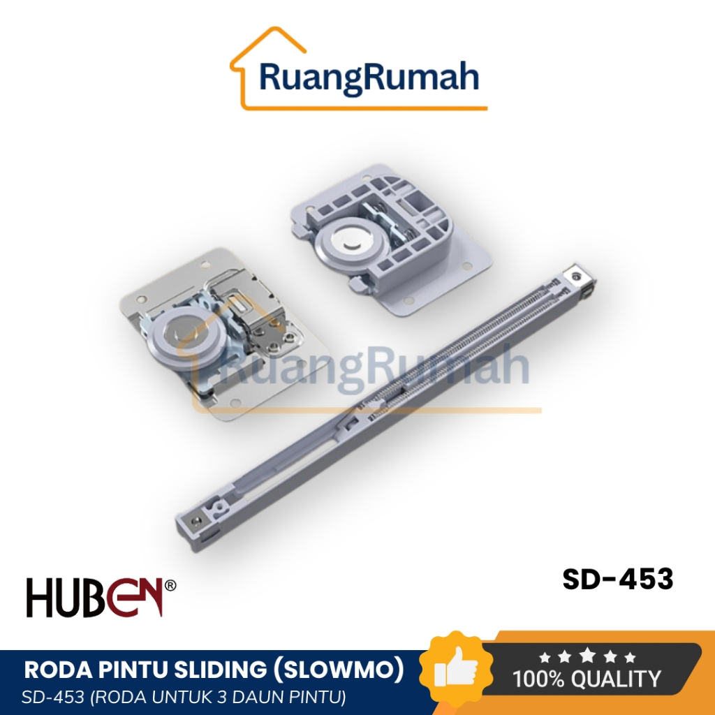 Jual HUBEN Set Rel Roda Sliding SD-453 3 Pintu Sliding Geser Lemari Slow Motion Soft Closing ...