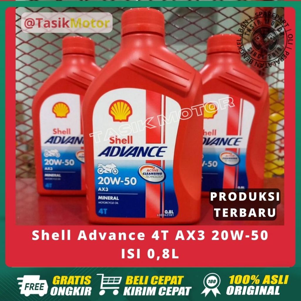 Jual Grosir 1 Dus Shell AX3 20W-50 Kemasan 0,8Liter 12 botol Oli Motor ...