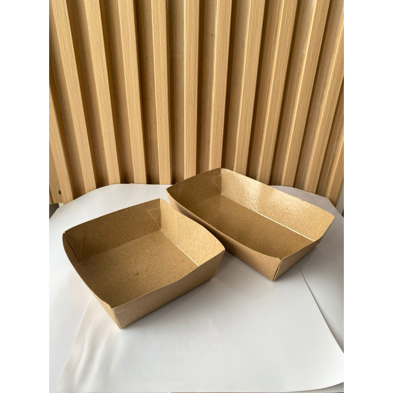 Jual CC pack Paper Tray kraft ukuran M dan S / Food Tray (50pcs ...