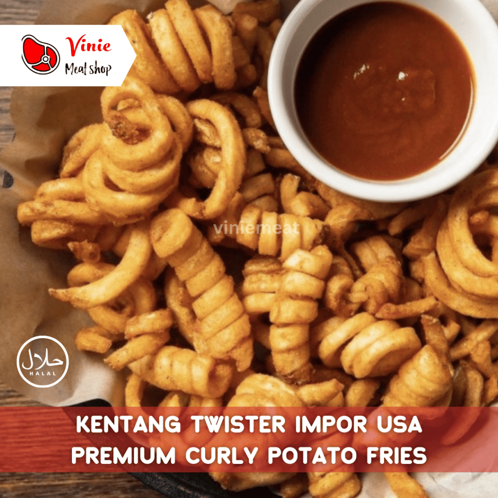 Jual Premium Curly Potato Fries / Kentang Goreng Spiral 500 gram ...